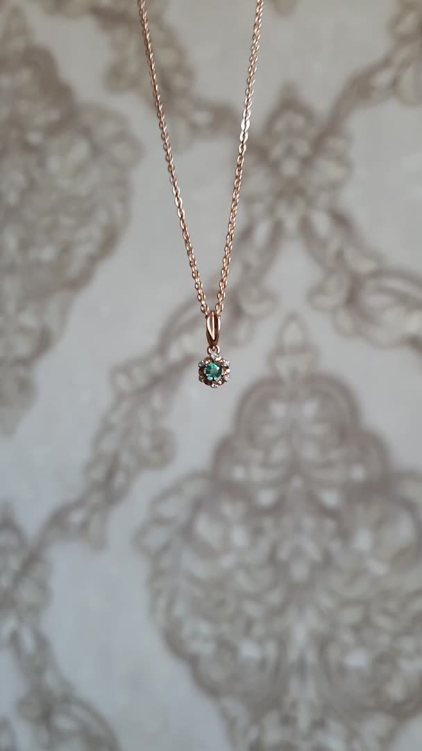 Золотая подвеска с изумрудами и бриллиантами SERGEY GRIBNYAKOV: розовое ...